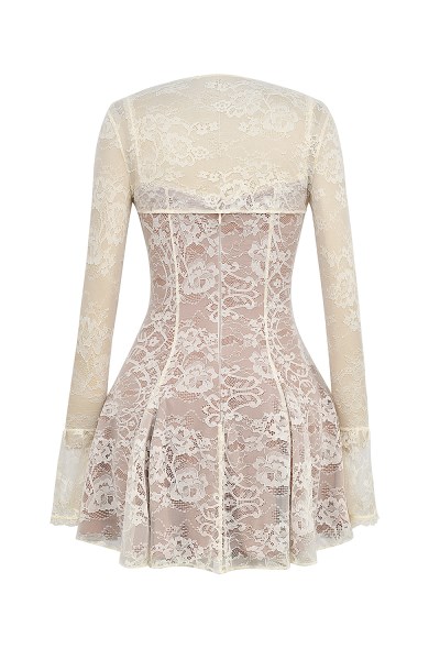 Alice Vintage Cream Lace Mini Dress – Women's HOUSE OF CB Clothing Sale ...