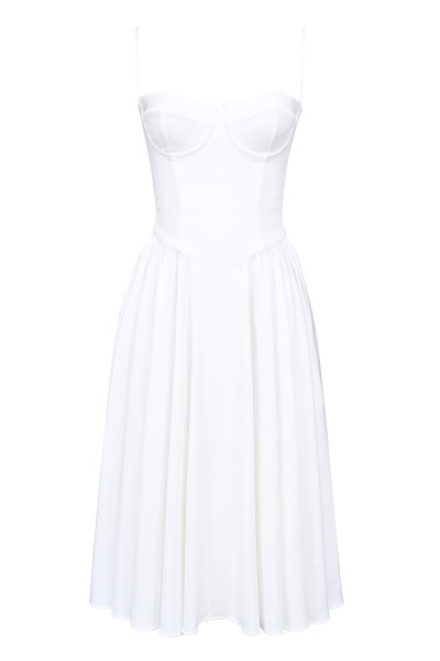 Samaria White Corset Midi Dress – HOUSEOFCB